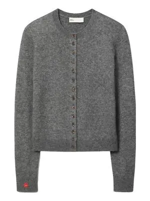Tory Burch Cashmere Silk Cardigan - Gray