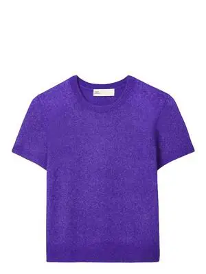 Tory Burch Tory Burch Cashmere Silk T-Shirt Windsor Purple