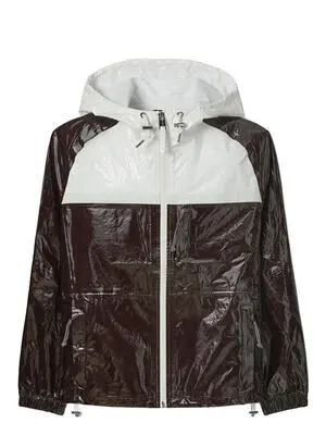Tory Burch Patent Coated Cotton Anorak - Winetasting/snow White