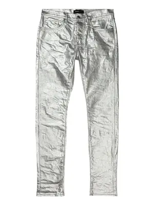 PURPLE BRAND Metallic Monogram Pants - Grey
