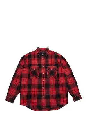 PURPLE BRAND Plaid Flannel Long-sleeve Shirt - Red