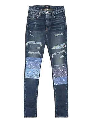 Amiri Vintage Bandana Artpatch Jean - Blue
