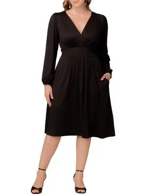KIYONNA Diana Long Sleeve Dress - Black Noir