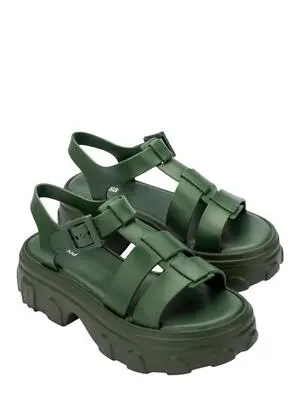 Melissa Ella Ankle Strap Platform Sandals - Dark Green