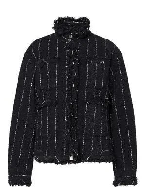 Sacai Striped Tweed Jacket - Black