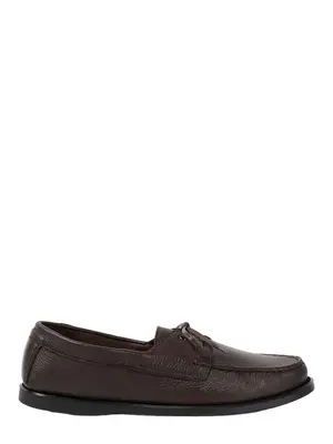 SAMAN AMEL City Moc Leather Boat Shoes - Brown