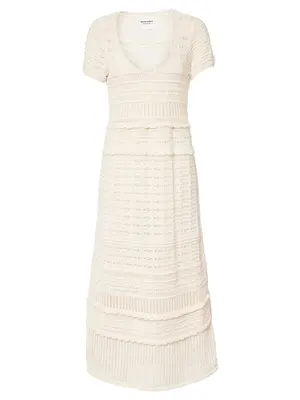 MARANT ETOILE Aurore Knitted Cotton Midi Dress - White