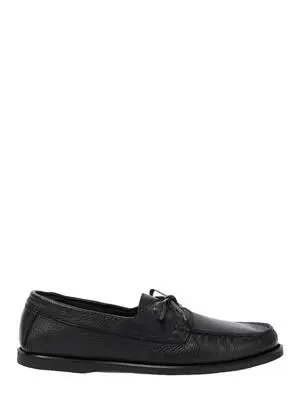 SAMAN AMEL City Moc Leather Loafers - Black