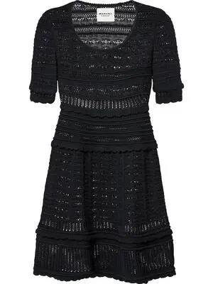 MARANT ETOILE Abril Knitted Cotton Minidress - Black