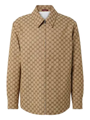 Gucci Gg Canvas Cotton-blend Overshirt - Beige