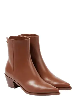 GIANVITO ROSSI Kinney 45 Leather Ankle Boots - Brown