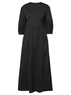 Max Mara Clea Cotton-blend Poplin Midi Dress - Black