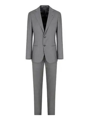 Giorgio Armani Single-Breasted Soho Line Suit In Virgin Wool And Cashmere Red