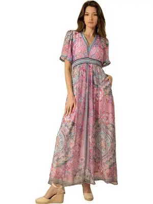 Hale Bob Jaliyah Chiffon Maxi Dress - Pink
