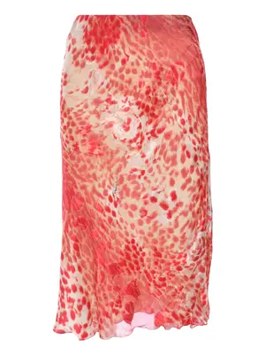 Roberto Cavalli Animal-print Skirt - Red