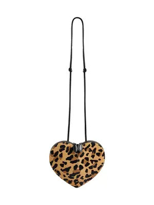Alaïa Le Coeur Calf Hair Crossbody Bag - Leopard