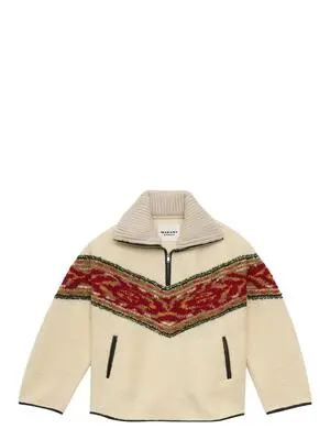 MARANT ETOILE Marner Fleece Coat Ecru