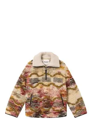 MARANT ETOILE Marner Fleece Coat Ecru/ochre