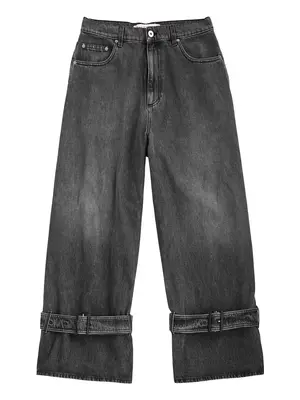 JW Anderson Buckled-cuff Wide-leg Jeans - Grey