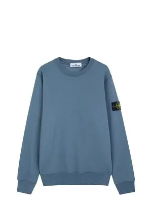 Stone Island Logo Cotton Sweatshirt - Dark Blue
