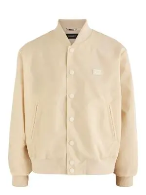 Dolce & Gabbana Logo Nylon Bomber Jacket - Off White