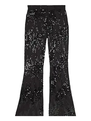 The Kooples Sequin-embellished Flared Trousers - Black