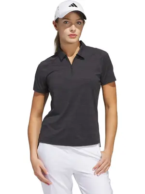 Adidas Ultimate365 Heathered Twistknit Polo Shirt - Black / Grey Four