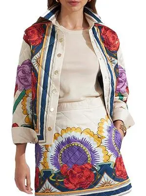 La DoubleJ Edie Printed Jacket - Taormina Placee Ivory