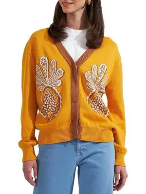 La DoubleJ Pineapple Cardigan - Avorio
