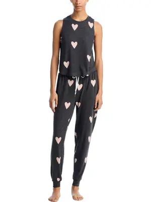 Honeydew Intimates Star Seeker Tank Top & Pants Set Black Hearts