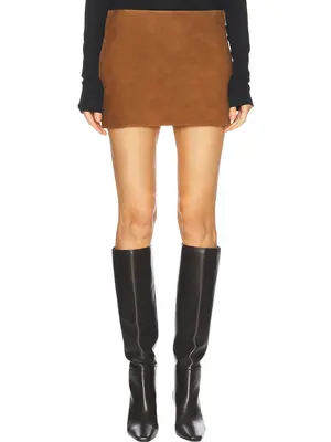 Retrofete Retrofete Valerie Suede Skirt Toffee