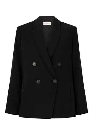 Vince Vince Double-Breasted Crepe Blazer Black