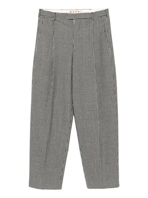 Marni Checked Trousers - Black