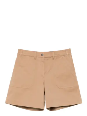 Moncler Cotton Gabardine Shorts - Neutrals