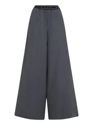 Marni Logo-band Wool Trousers - Grey