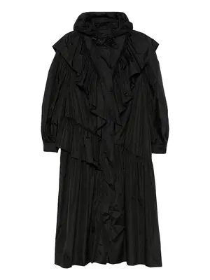 Simone Rocha Ruffle-detail Coat - Black