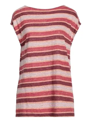 Majestic Filatures Striped Linen T-shirt - Red