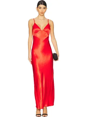 Bardot Capri Slip Dress - Fire Red