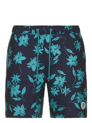 ORIGINAL PENGUIN All Over Print Swim Shorts - Dark Sapphire