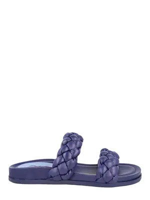 BIRD&CO Bird Shoes Braided Leather Slides - Blue