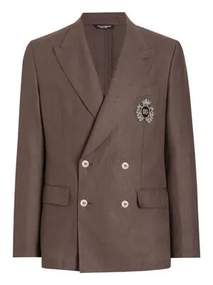 Dolce & Gabbana Crest-appliqué Blazer - Brown