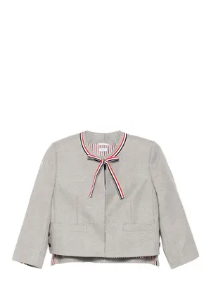 Thom Browne Flannel Cropped Jacket - Grey