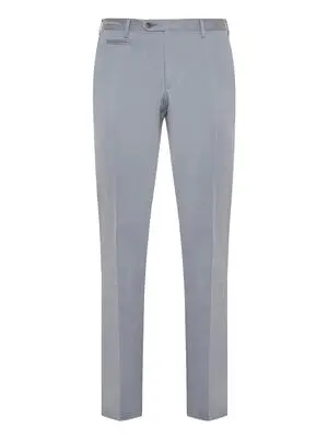 Corneliani Pressed-crease Tapered Trousers - Blue