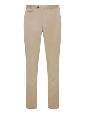 Corneliani Pressed-crease Tapered Trousers - Neutrals