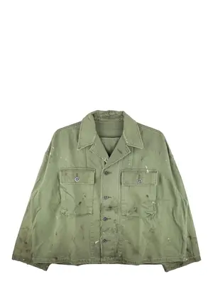 Readymade Herringbone Shirt Jacket - Green