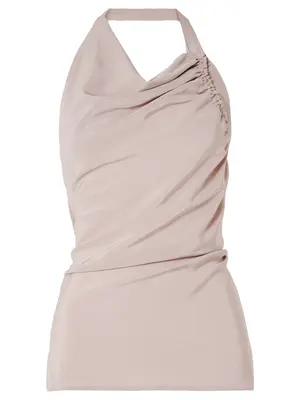 Victoria Beckham Victoria Beckham Draped Silk Top Baby Pink