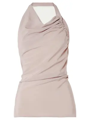 Victoria Beckham Victoria Beckham Draped Silk Top Pink