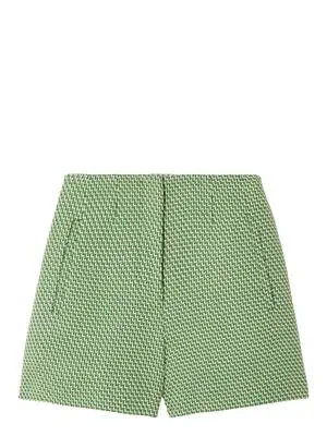 Veronica Beard Jazmin Woven High-waisted Shorts - Green