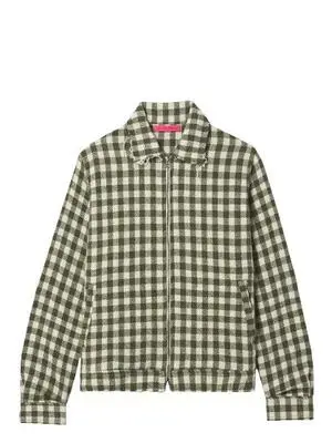 THE ELDER STATESMAN Decon Gingham Cashmere Jacket - Green