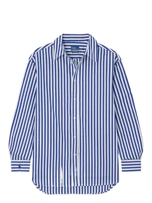 POLO RALPH LAUREN Polo Ralph Lauren Embroidered Striped Cotton-Poplin Shirt